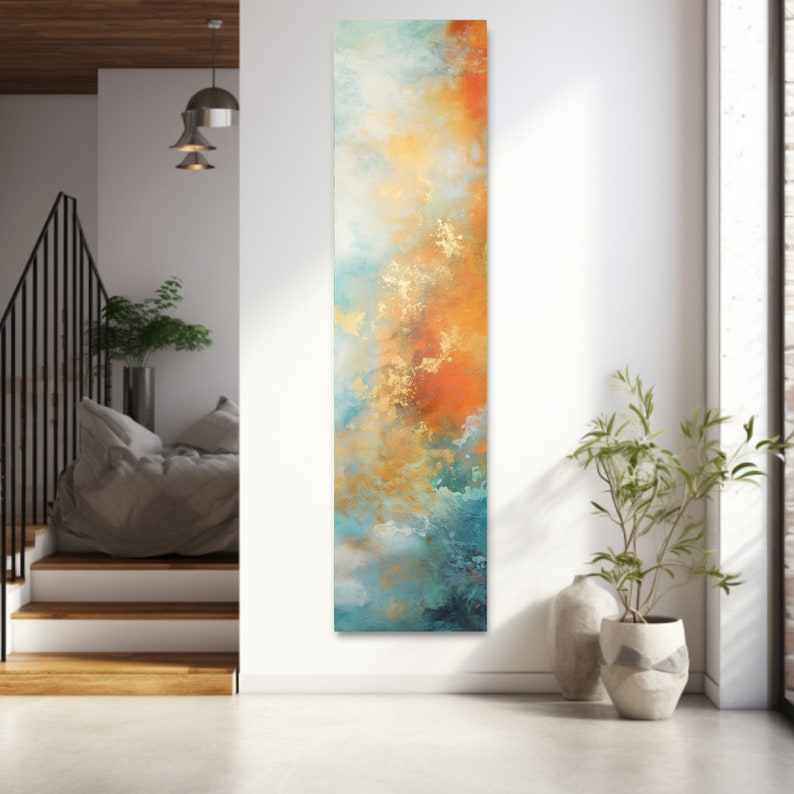 Long Narrow Wall Art, Tall and Thin Canvas Wall Art, Abstract Wall Art ...