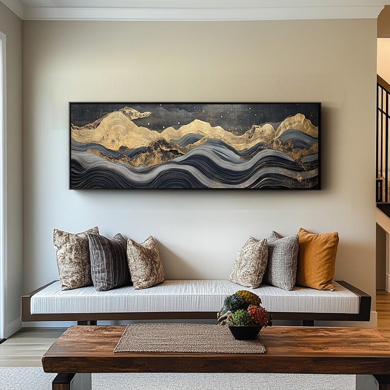 Long Horizontal Abstract Nature Wall Art - Long Narrow Horizontal ...