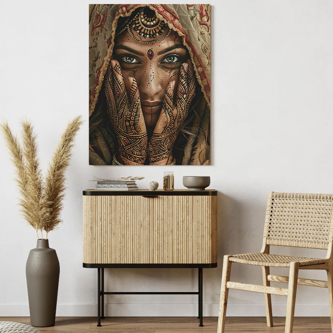 Desi Wall Art, Desi Wall Painting, Indian Woman Wall Art, Hindu Wall ...