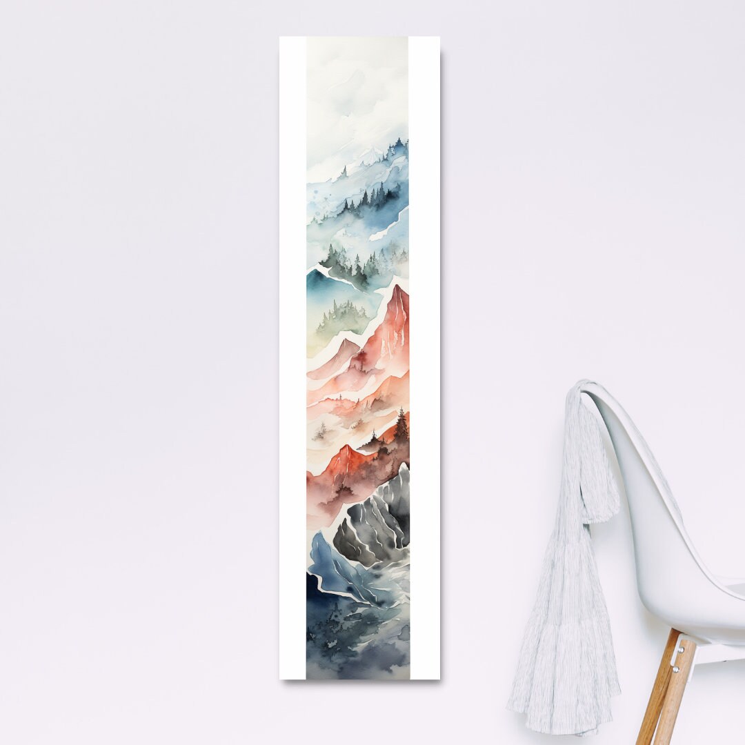 Long Narrow Wall Art, Tall Narrow Wall Art, Vertical Wall Art, Long ...