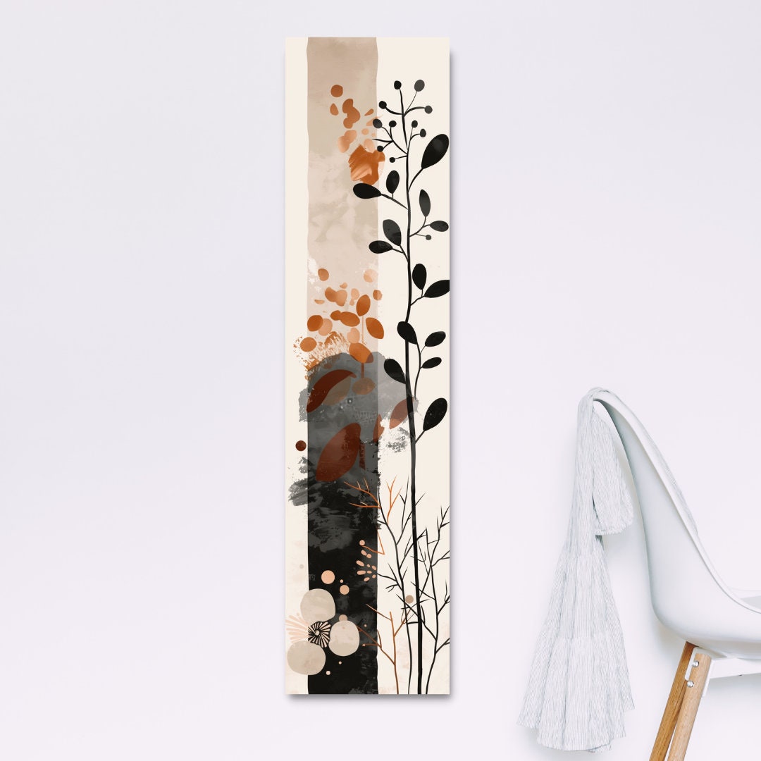 Long Narrow Wall Art, Tall Narrow Wall Art, Vertical Wall Art, Long ...