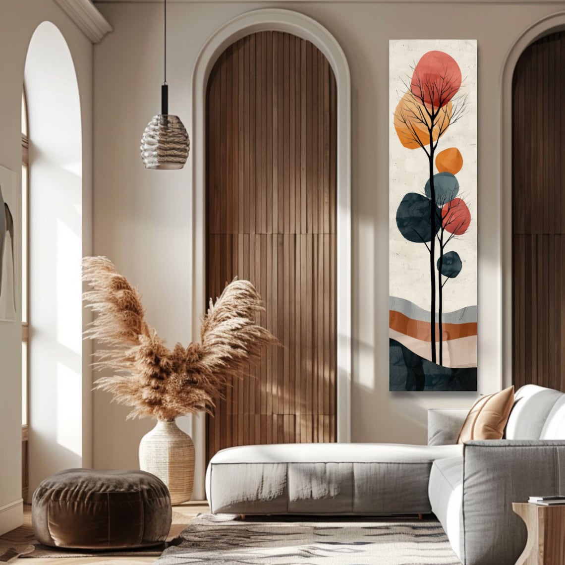 Long Narrow Wall Art, Tall Narrow Wall Art, Vertical Wall Art, Long ...