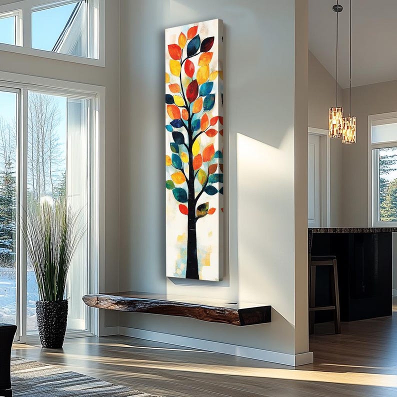 Long Narrow Wall Art, Tall and Thin Canvas Wall Art, Modern Wall Art ...