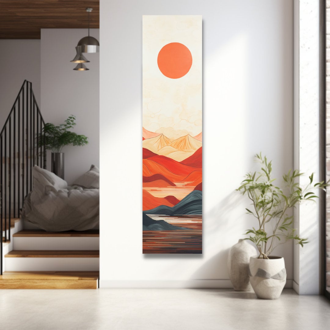 Long Narrow Wall Art, Tall and Thin Canvas Wall Art, Mountain Wall Art ...