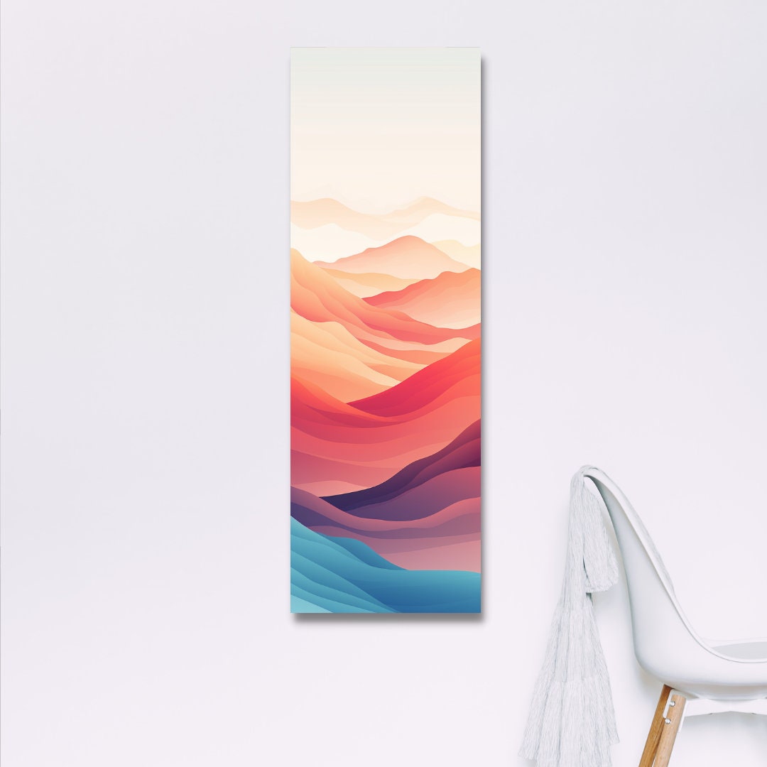 Long Narrow Wall Art, Tall Narrow Wall Art, Vertical Wall Art, Long ...