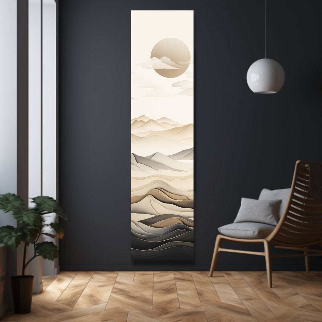 Narrow Wall Art, Tall and Thin Canvas Wall Art, Japandi Wall Art ...