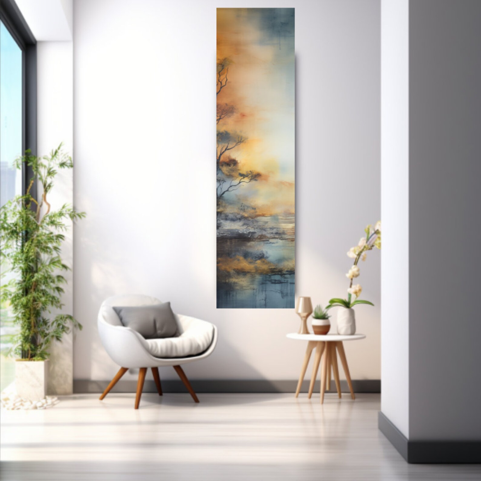 Long Narrow Wall Art, Tall and Thin Canvas Wall Art, Modern Wall Art ...