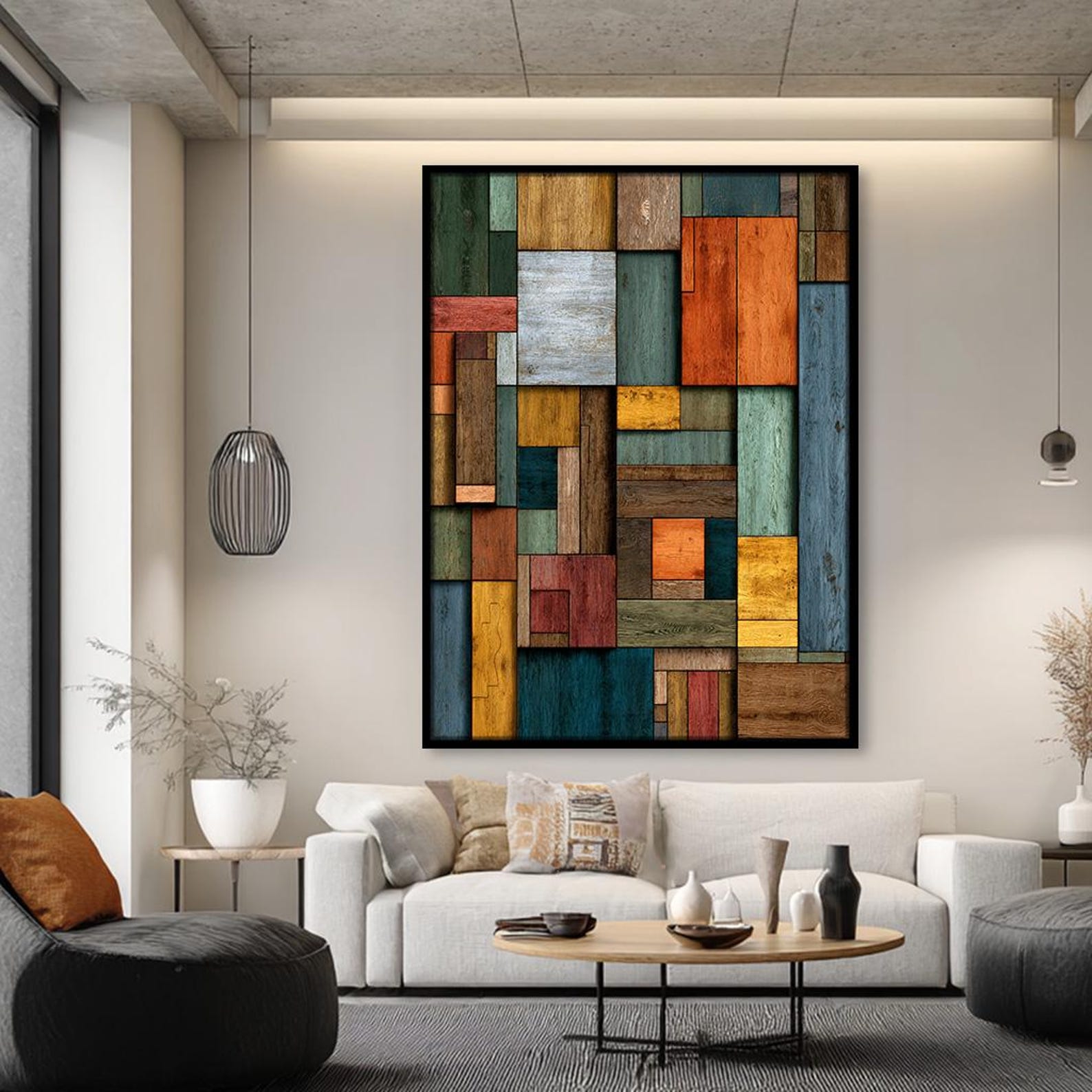 Large Abstract Colouful Art Print, Modern Digital Print, Oversized ...