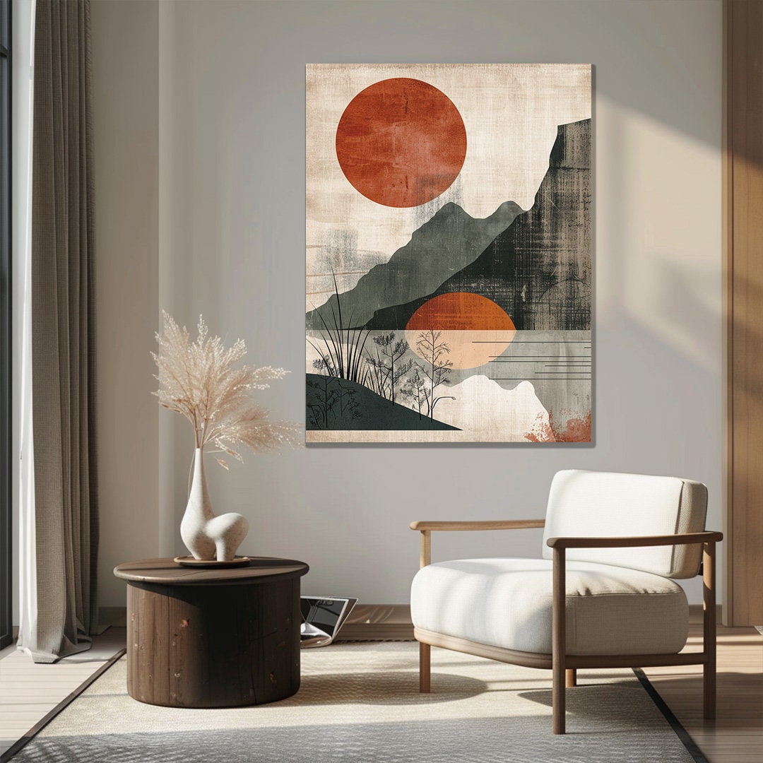 Japandi Wall Art , Japandi Canvas Art, Japandi Neutral Scandinavian ...