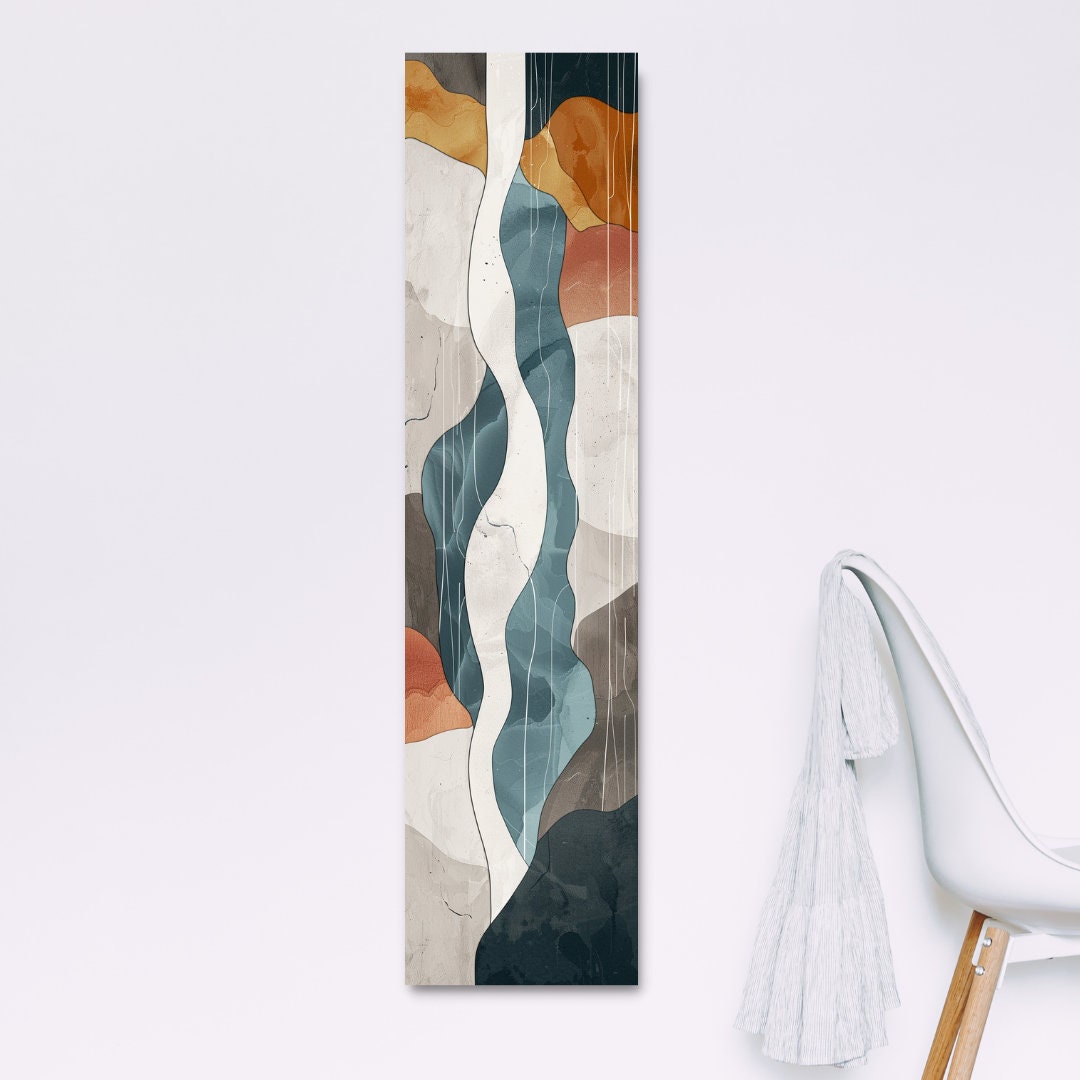 Long Narrow Wall Art, Tall Narrow Wall Art, Vertical Wall Art, Long ...