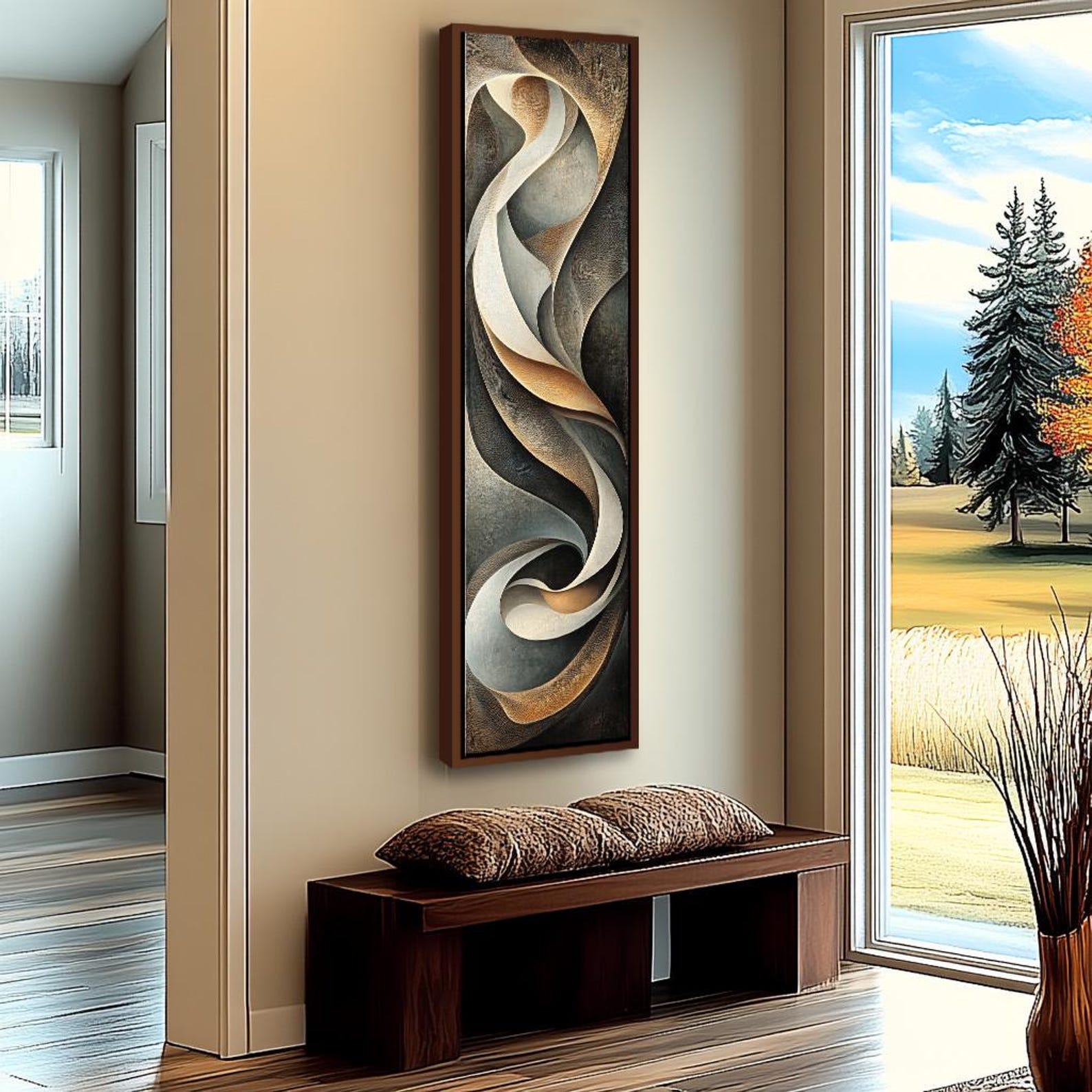 Long Narrow Wall Art, Tall and Thin Canvas Wall Art, Modern Wall Art ...