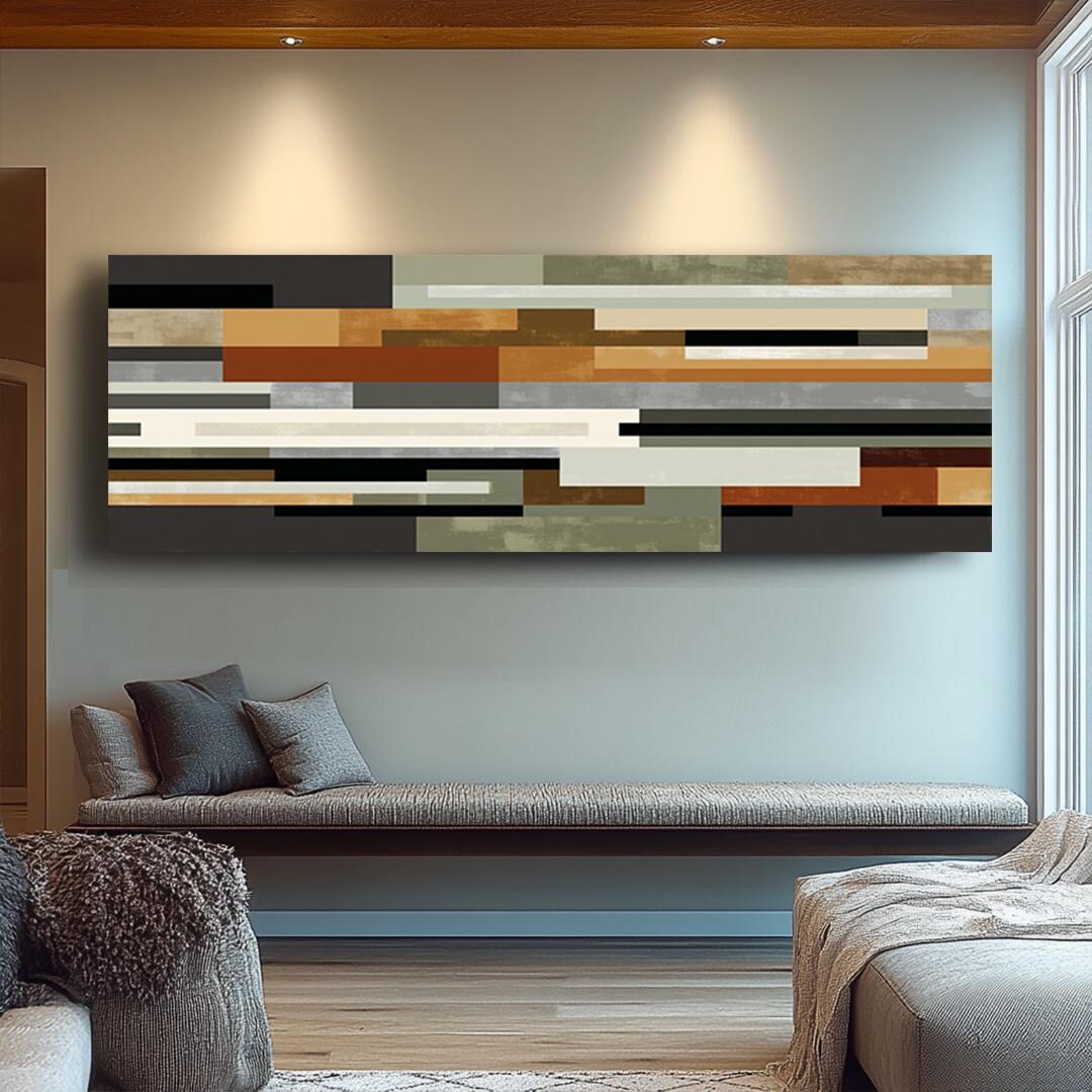 Narrow Horizontal Abstract Wall Art Abstract Modern Art, Wide ...