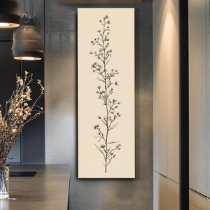 Tall Thin Modern Wall Art, Long Vertical Abstract Canvas Print for ...