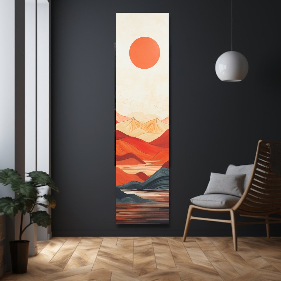 Long Narrow Wall Art, Tall and Thin Canvas Wall Art, Mountain Wall Art ...