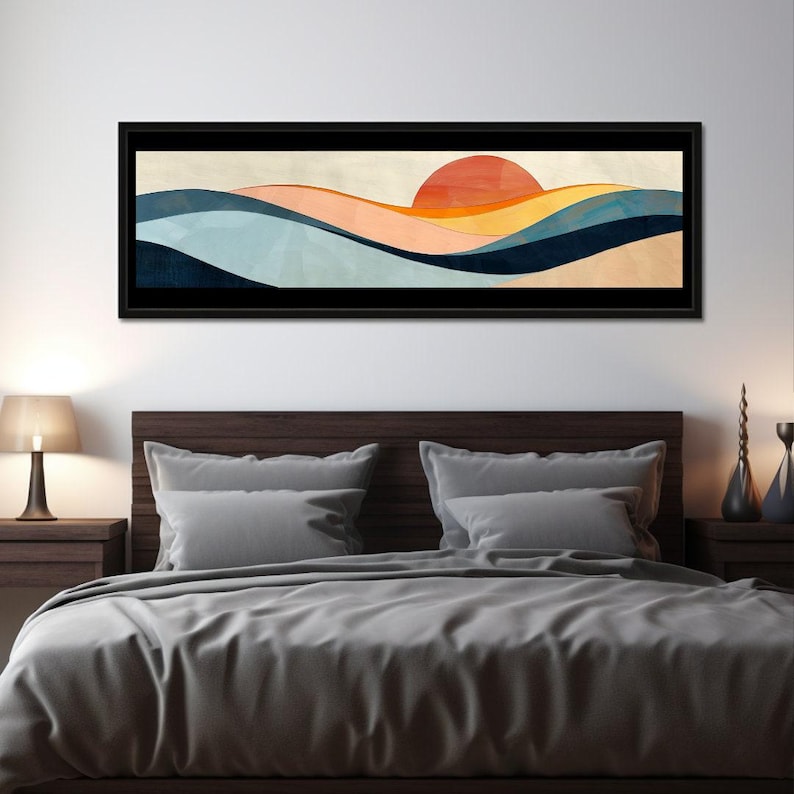 Arte de pared horizontal largo, arte de pared horizontal estrecho, arte ...