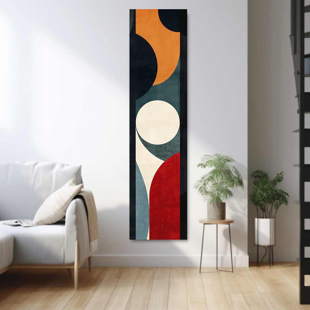 Long Narrow Wall Art, Tall Narrow Wall Art, Vertical Wall Art, Long ...