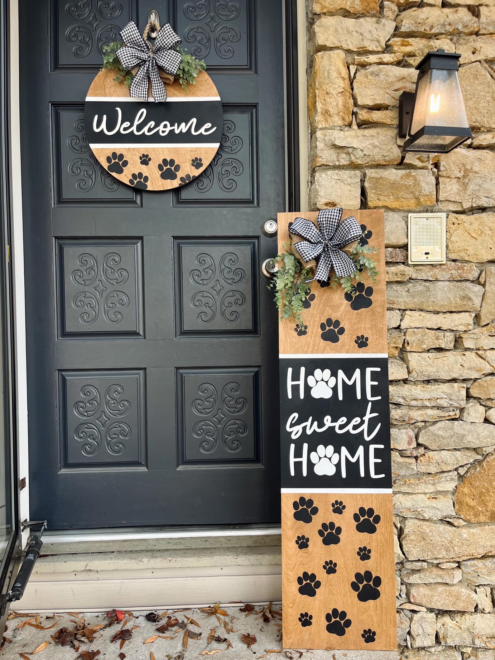 Dog | Paw Print | Porch Decor | Door Hanger | Porch Leaner | Welcome ...