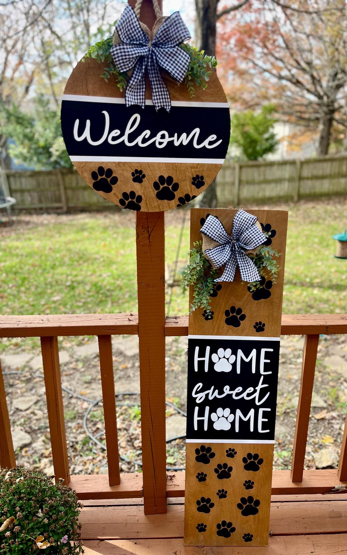 Dog | Paw Print | Porch Decor | Door Hanger | Porch Leaner | Welcome ...
