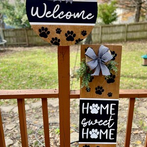 Dog | Paw Print | Porch Decor | Door Hanger | Porch Leaner | Welcome ...
