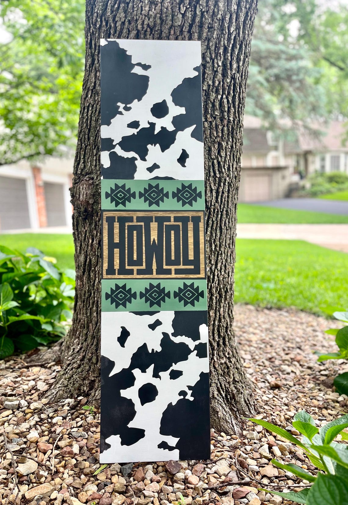 Porch Decor | Porch Leaner | Porch Sign | Wood Sign | Cow Print | Howdy ...