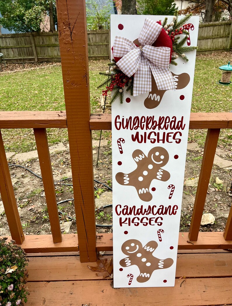Merry Christmas | Christmas | Porch Decor | Porch Leaner | Gingerbread ...