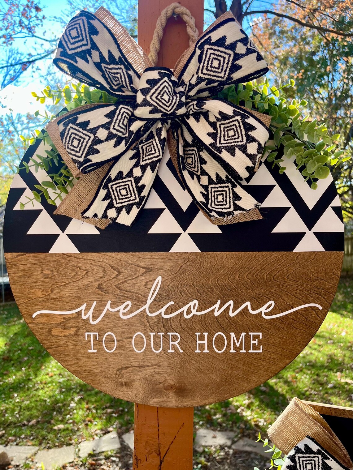 Boho | Bohemian | Aztec | Porch Decor | Door Hanger | Farmhouse | Wood ...