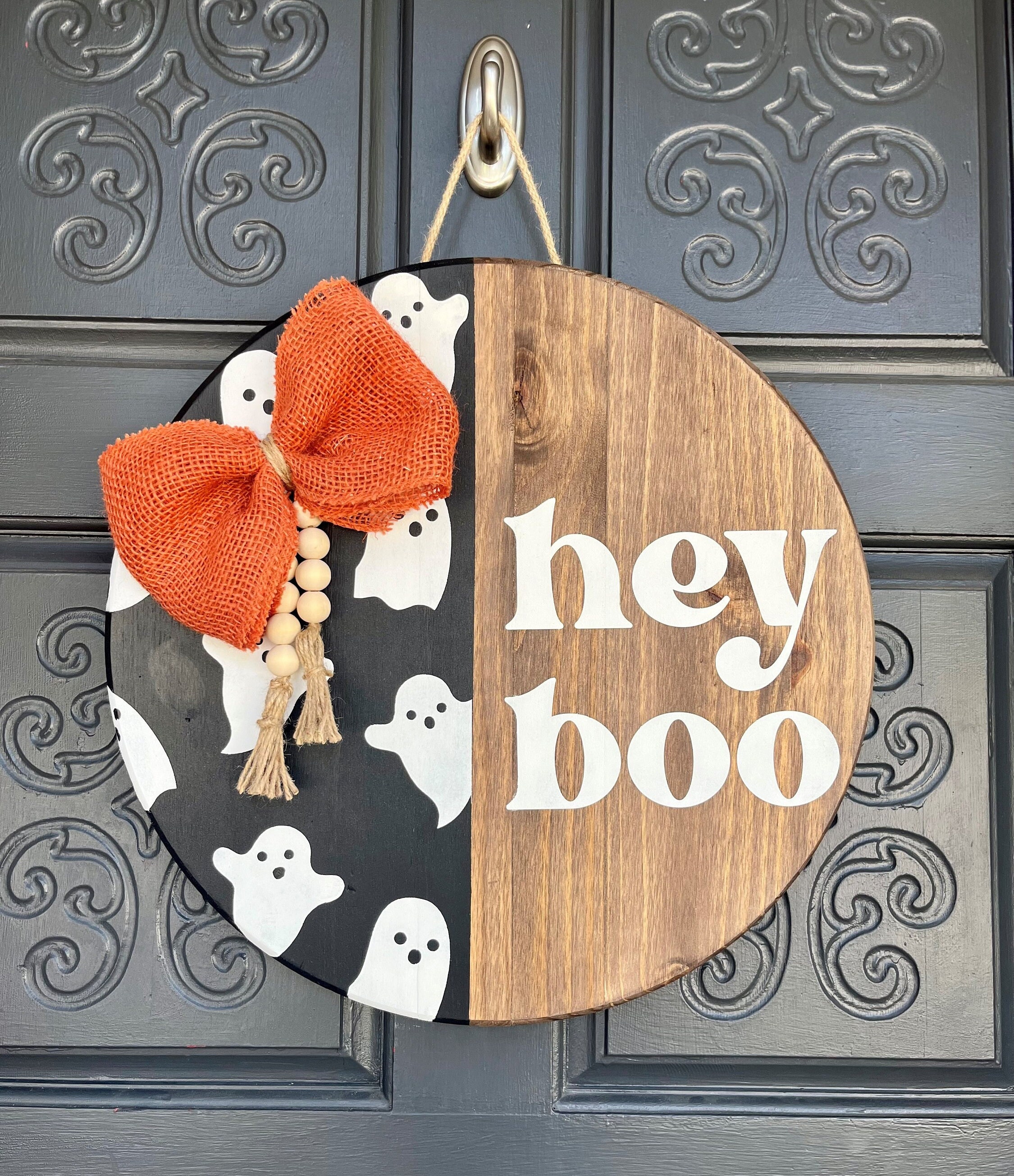Door Decor | Front Door | Door Sign | Halloween | Ghosts | Hey Boo - Etsy