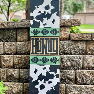 Porch Decor | Porch Leaner | Porch Sign | Wood Sign | Cow Print | Howdy ...