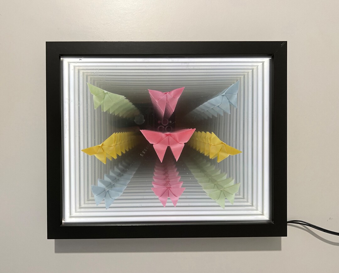 Infinity Mirror With Butterfly Origami Designmultiple - Etsy