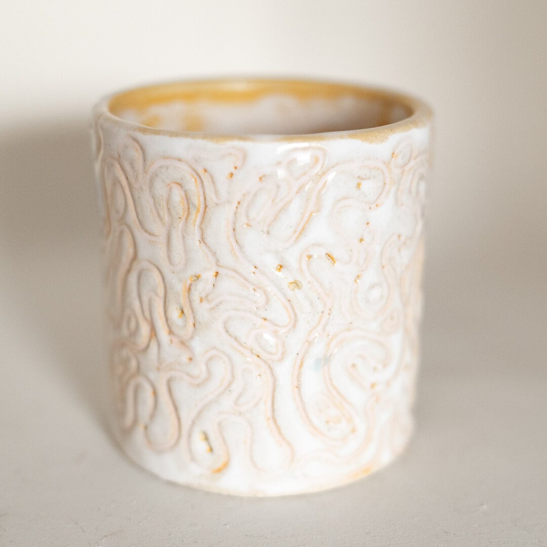 IMPERFECT Modern, Handmade Squiggle Carved Cup - Etsy