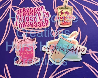Loaded Tea Cup | Sticker | 5 Color Options | Iced Tea | Cute Sticker ...