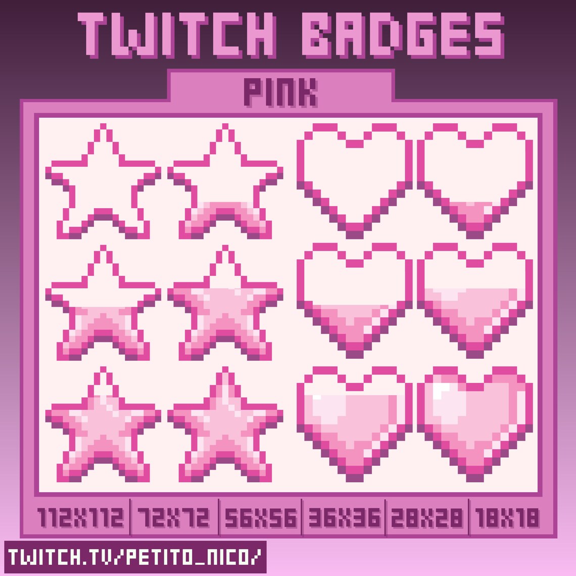 PINK Pixel Stream Assets | Alerts | Sub/bit Badges | Emotes | Youtube ...