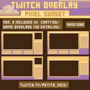 Pixel Sunset Stream Overlay | Animated | Customisable | Youtube/twitch ...