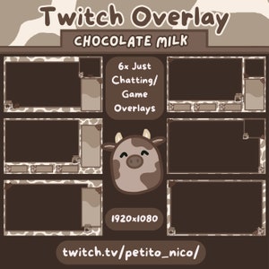 Chocolate Milk/cow Stream Overlay | Animated | Twitch/youtube - Etsy