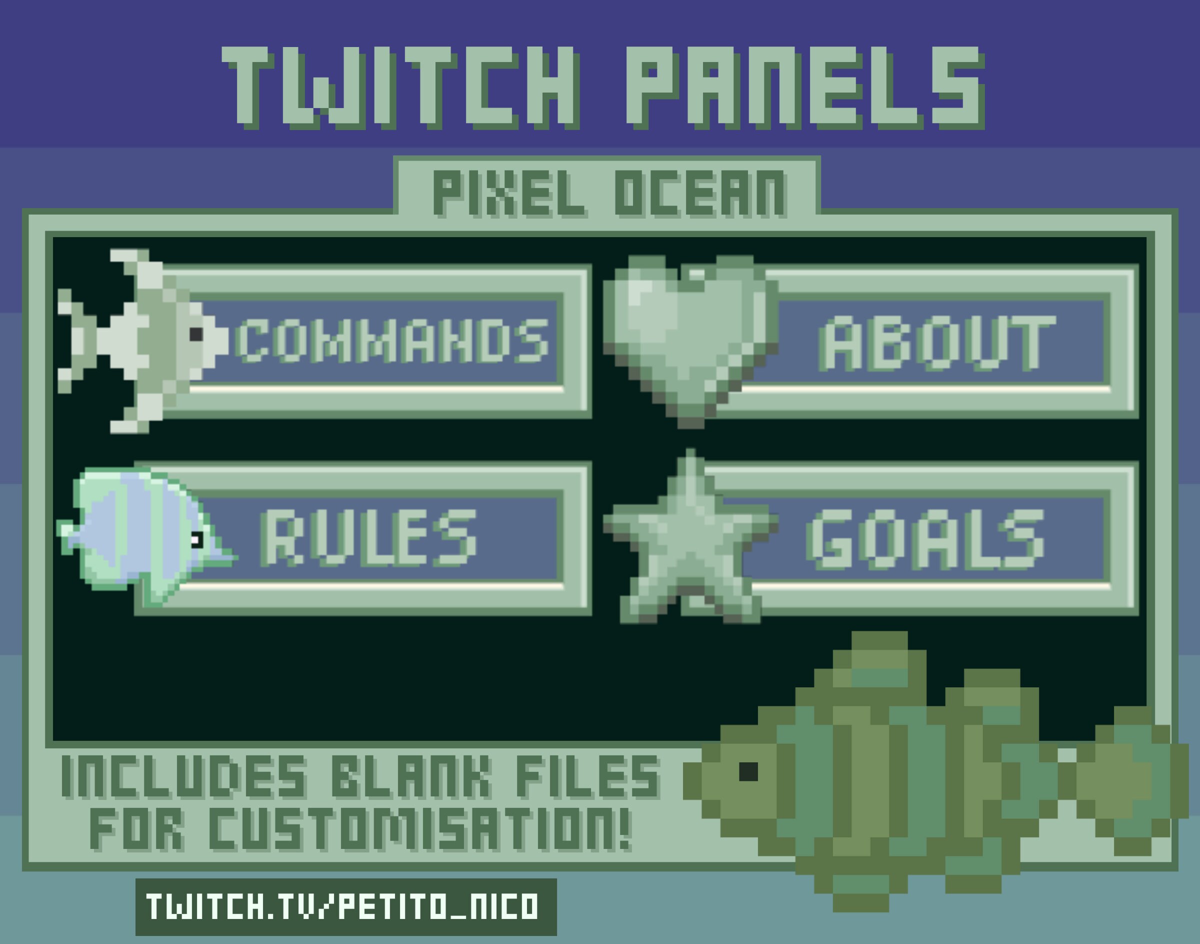 Pixel Ocean Twitch PACKAGE | Animated Overlay | Customisable | Emotes ...