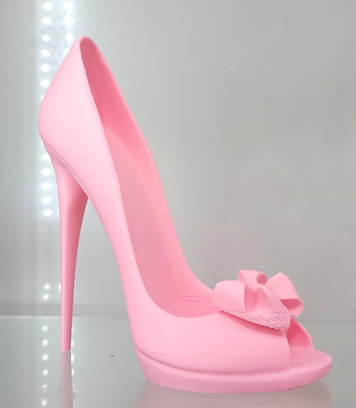 3D Printed Pink High Heel With Bow Phone Holder - Vanity & Home Decor ...