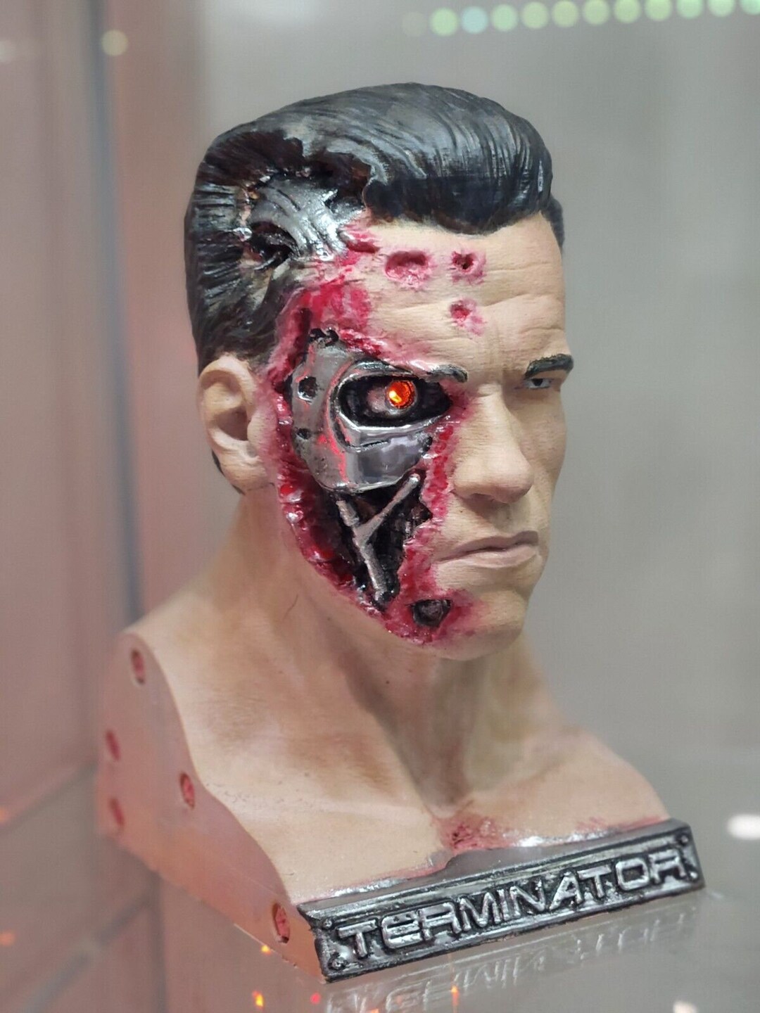 1/2 Scale T800 Terminator Endoskeleton 3D Printed Custom Bust Metallic ...