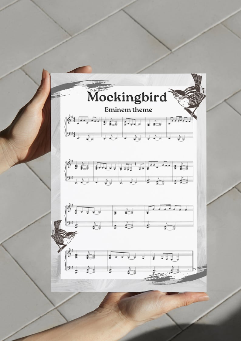 Colorful "mockingbird" Eminem Piano Sheet Music - Easy Version for ...