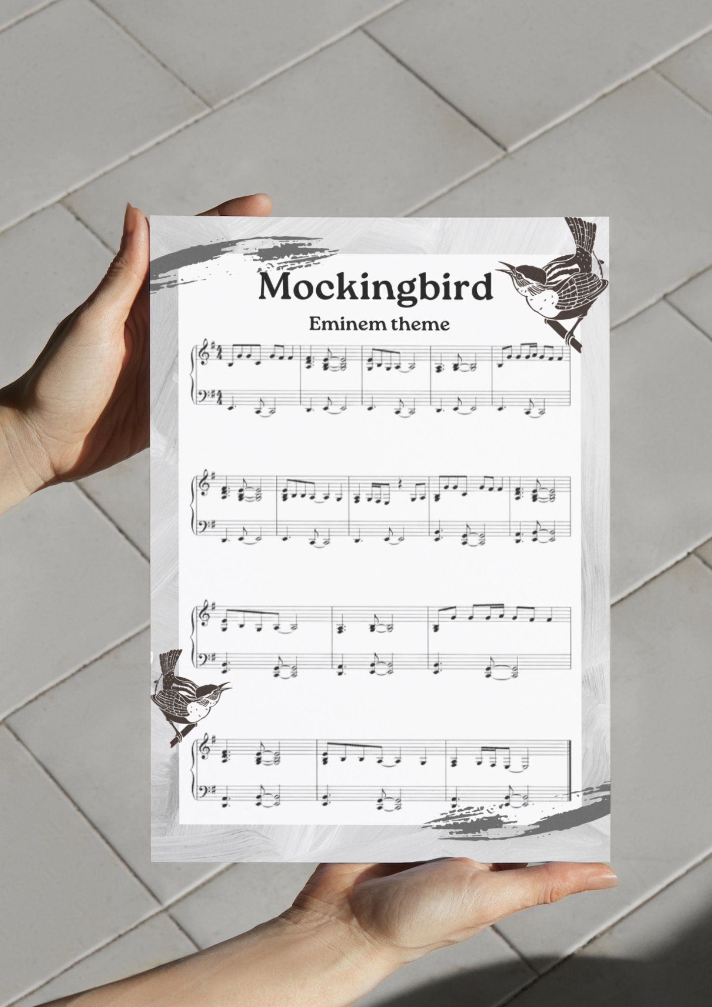 Colorful "mockingbird" Eminem Piano Sheet Music - Easy Version for ...
