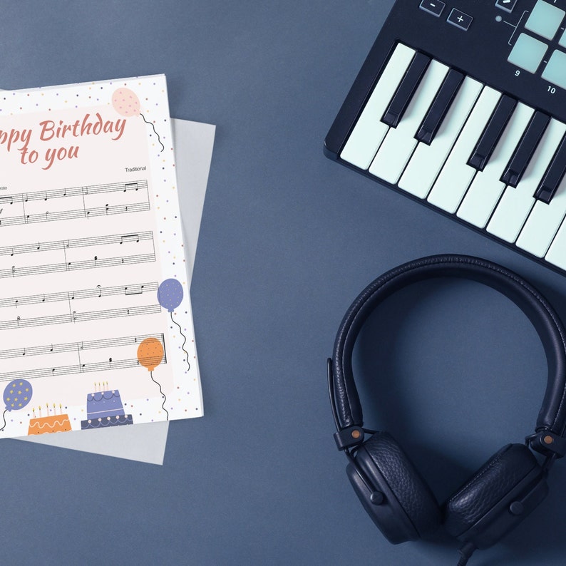 Sheet Music HAPPY BIRTHDAY Printable Song. Easy Bright Sheet Music. PDF ...