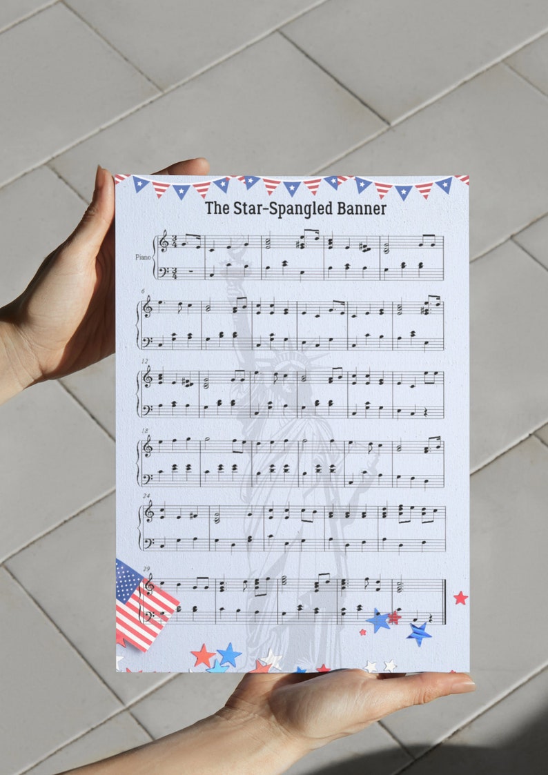 Sheet Music "the Star-spangled Banner" PDF Anthem - Instant Download ...