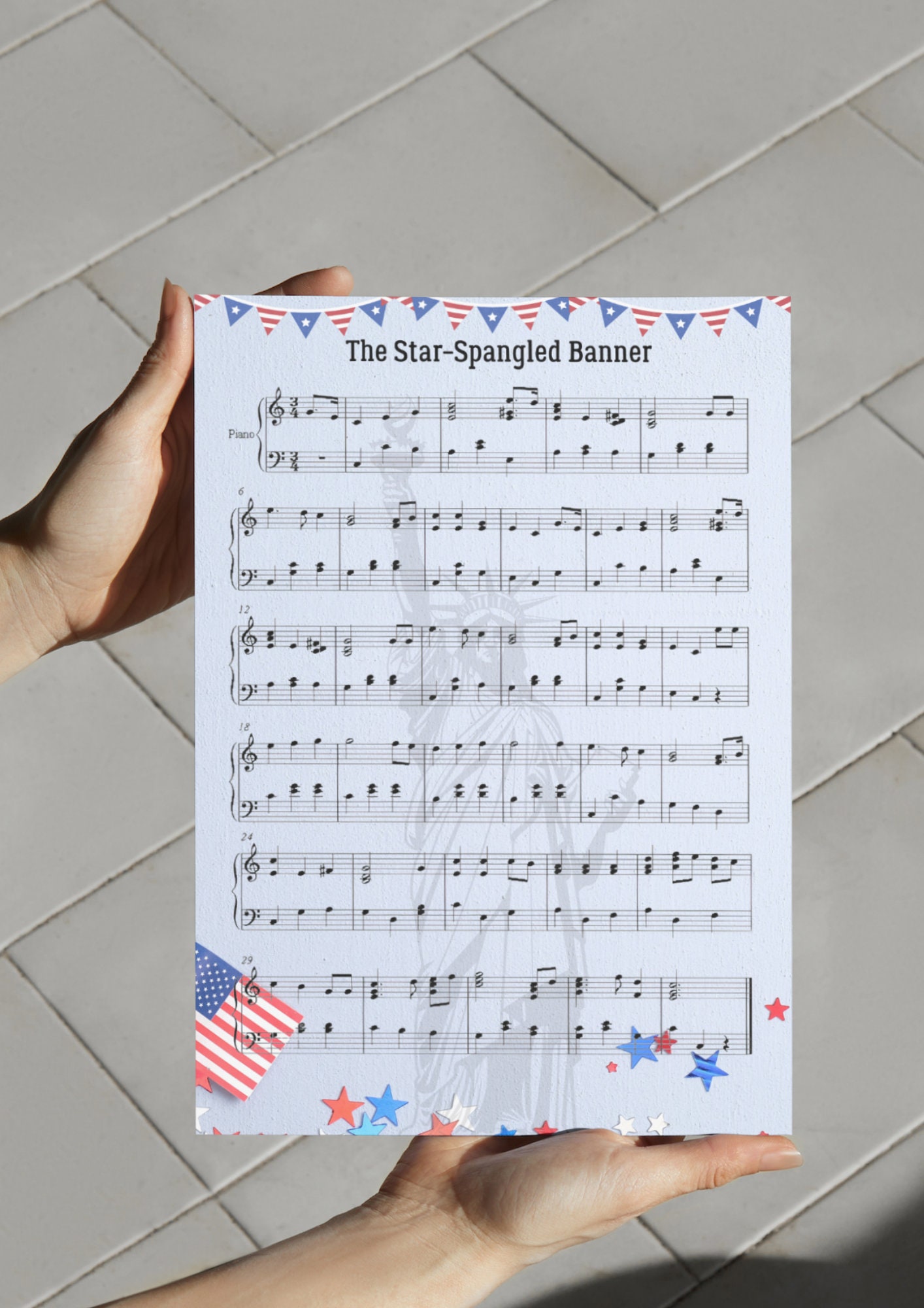 Sheet Music "the Star-spangled Banner" PDF Anthem - Instant Download ...