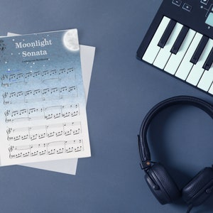 Piano Notes Beethoven's "moonlight Sonata" Adapive Simple Easy Version ...