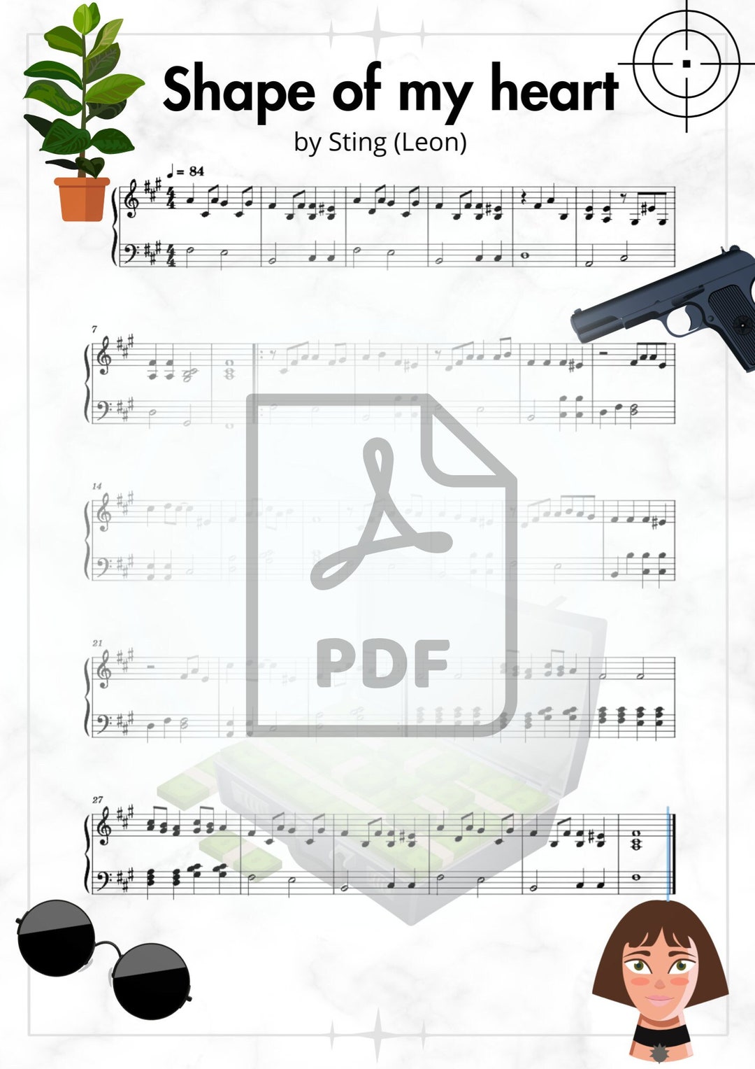Piano Music Notes shape of My Heart by Sting - Etsy