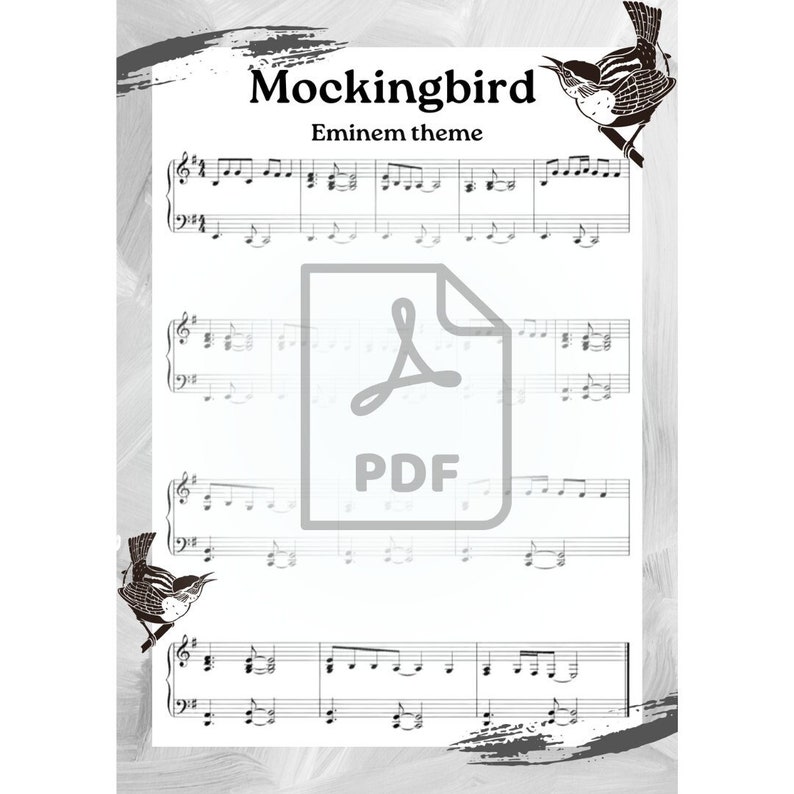 Colorful "mockingbird" Eminem Piano Sheet Music - Easy Version for ...