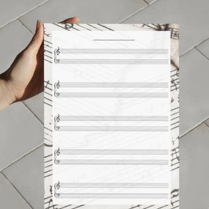 Printable Colorful Blank Sheet Music. 4 Versions. A4 PDF File. - Etsy