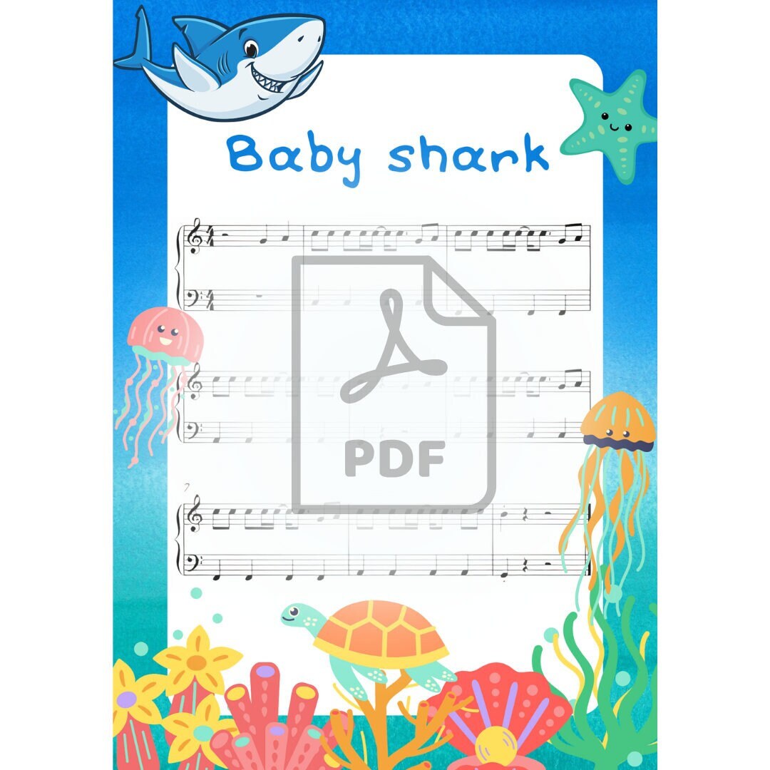 Piano Music Very Easy "baby Shark" for Kids - Colorful Funny Song for ...