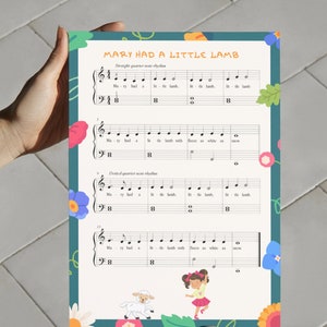 Piano Notes "mary Had a Little Lamb" - Easy PDF Song Digital File for ...