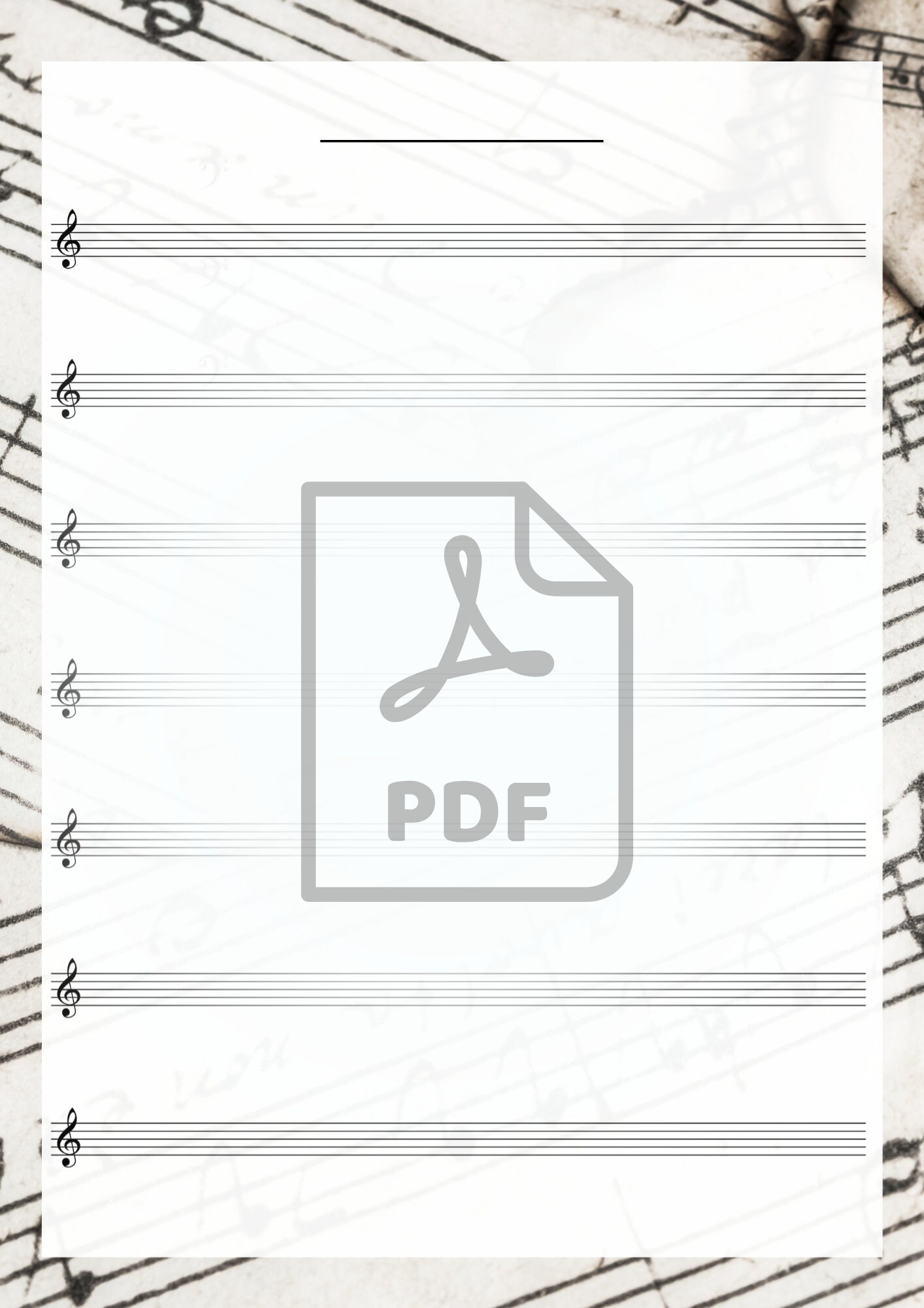 Printable Colorful Blank Sheet Music. 4 Versions. A4 PDF File. - Etsy