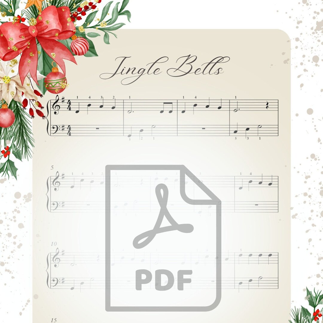 Piano Sheet Music jingle Bells CHRISTMAS Song. - Etsy